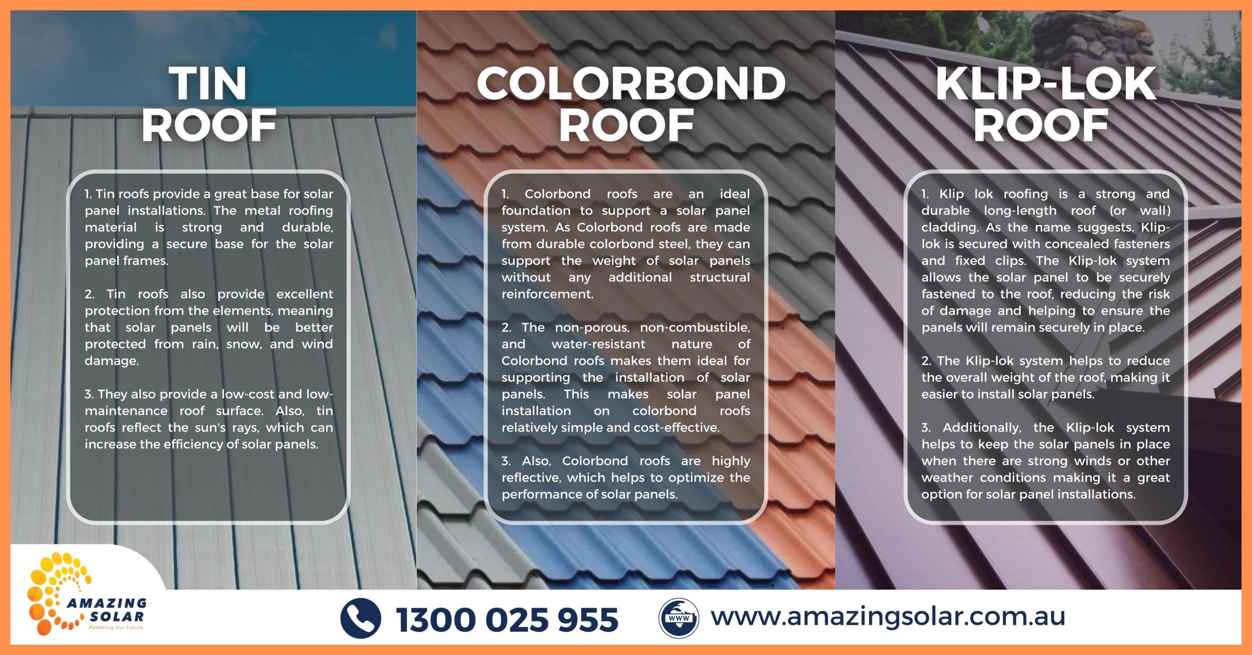 Difference between a tin roof, a colorbond roof, or a klip-lock roof